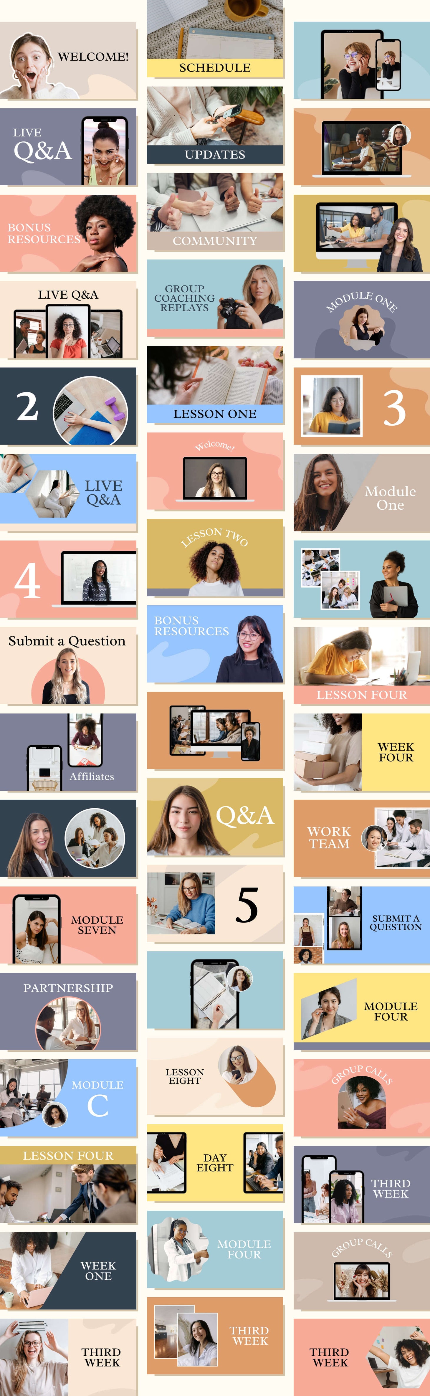 Course Lesson Thumbnails – The Canva Template Vault